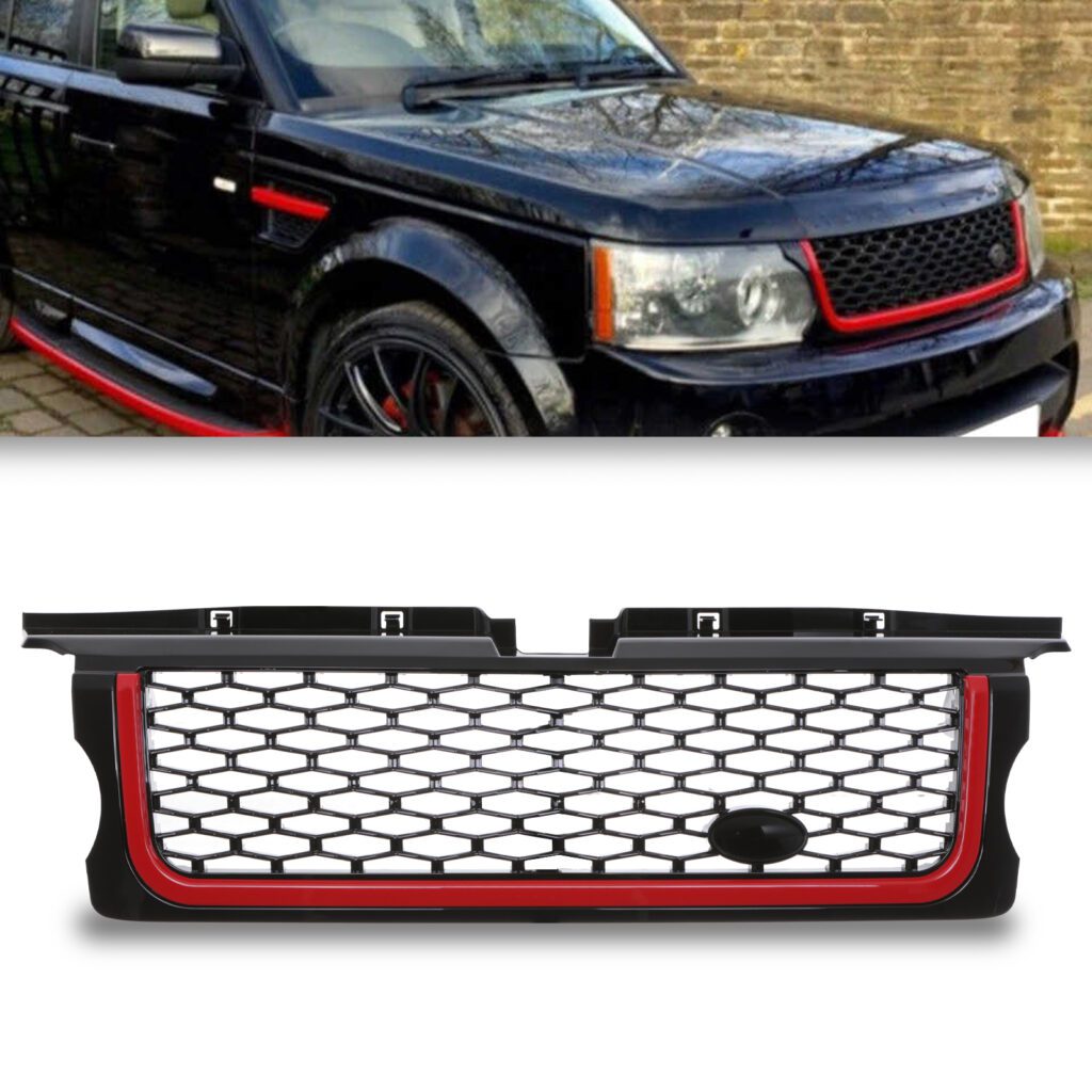 Hawk Black & Red Autobiography Look Front Grille To Fit Range Rover ...
