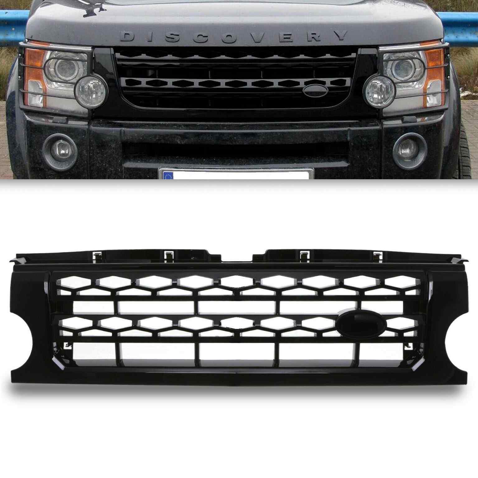 Hawk Gloss Black Disco 4 Look Front Grille To Fit Land Rover Discovery ...